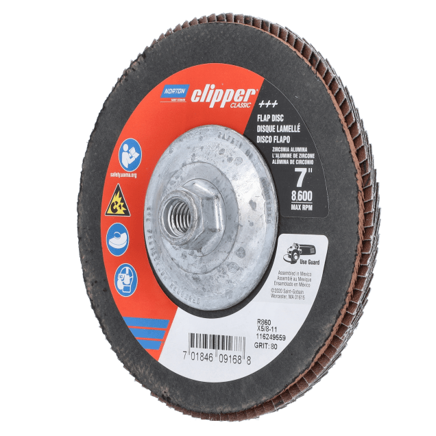 Norton Clipper Classic ZA Arbor Thread Fiberglass Flat Flap Disc ...