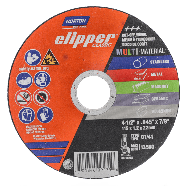 Norton Clipper Classic SC Right Angle Type 41 Cut-Off Wheel Multi ...