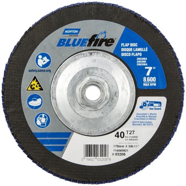 Norton BlueFire R860/R884 ZA Coarse Grit Arbor Thread Fiberglass ...