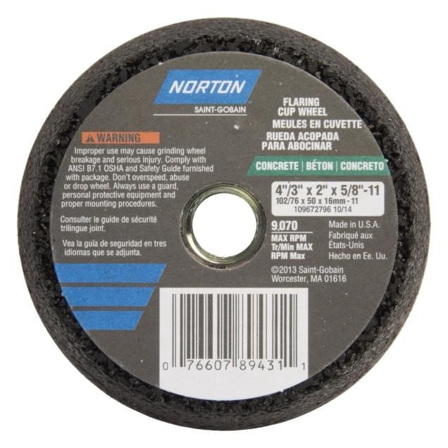 Norton 37C SC Type 11 Non-Reinf Portable Snagging Wheel >3" | Norton ...