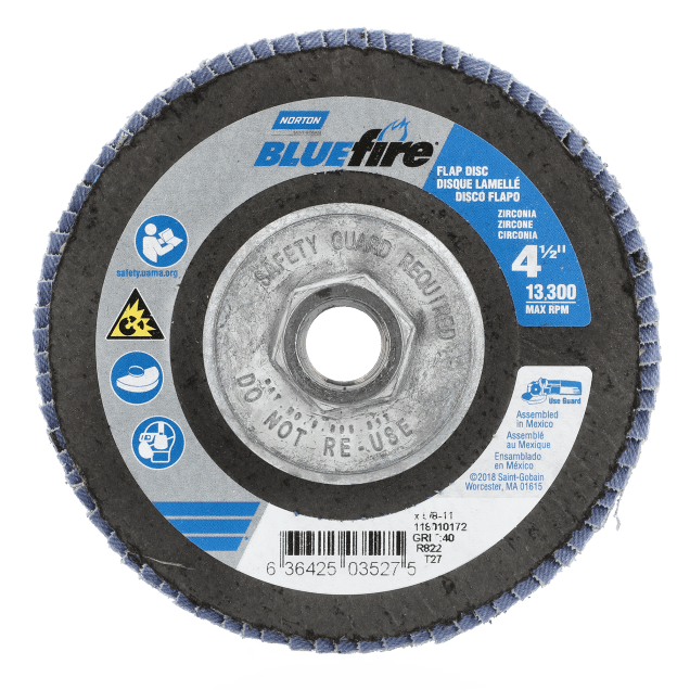 Norton BlueFire R860 ZA Coarse Grit Arbor Thread Fiberglass HD Flat ...
