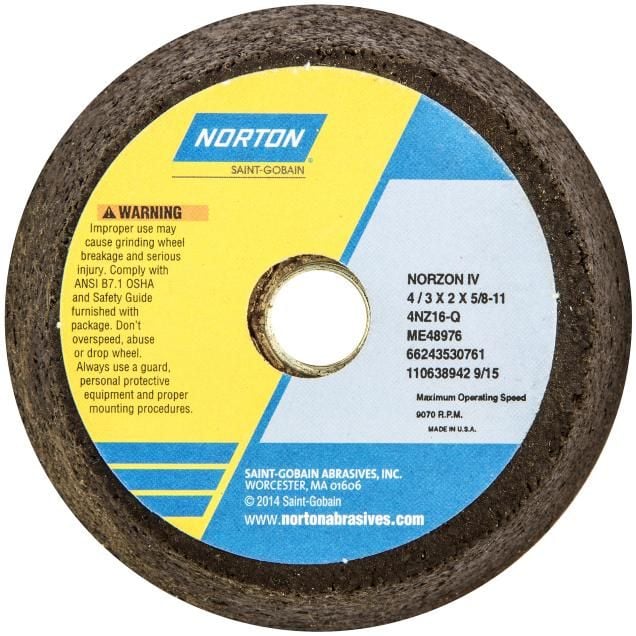 Norton NorZon Plus 4NZ ZA Type 11 Non-Reinf Portable Snagging Wheel >3 ...
