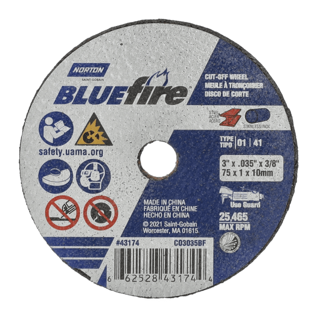 Norton BlueFire ZA ZA Type 01/41 Small Diameter Cut-Off Wheel