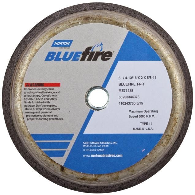 Norton BlueFire NVC SC Type 11 Non-Reinf Portable Snagging Wheel >3 ...