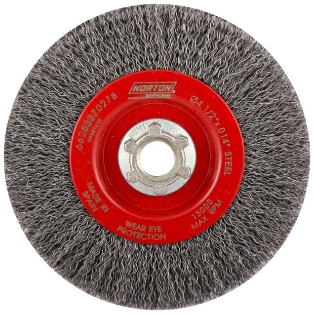 Norton BlueFire Carbon Steel Crimped Wire Arbor Wheel Brush | Norton ...