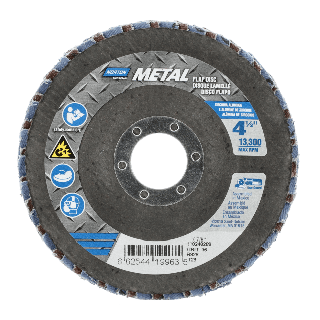 Norton Metal R828 ZA Coarse Grit Center Mount Fiberglass Conical Flap ...