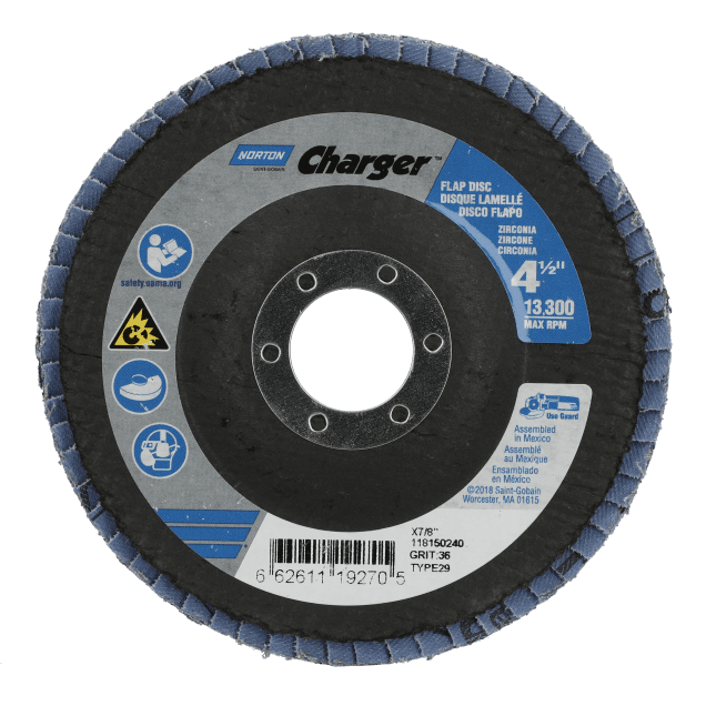 Norton Charger R822/R842 ZA Coarse Grit Center Mount Fiberglass Conical ...