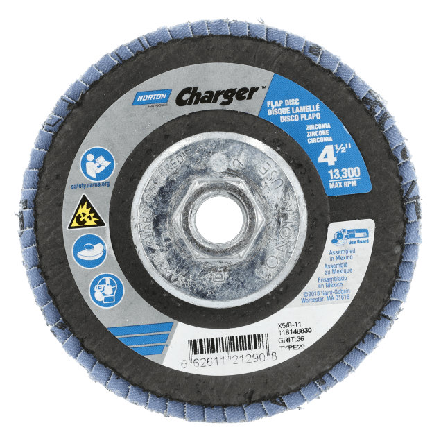 Norton Charger R822/R842 ZA Coarse Grit Arbor Thread Fiberglass Conical ...