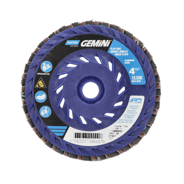 Norton Gemini R766 ZA Coarse Grit Arbor Thread Plastic Flat Flap Disc ...