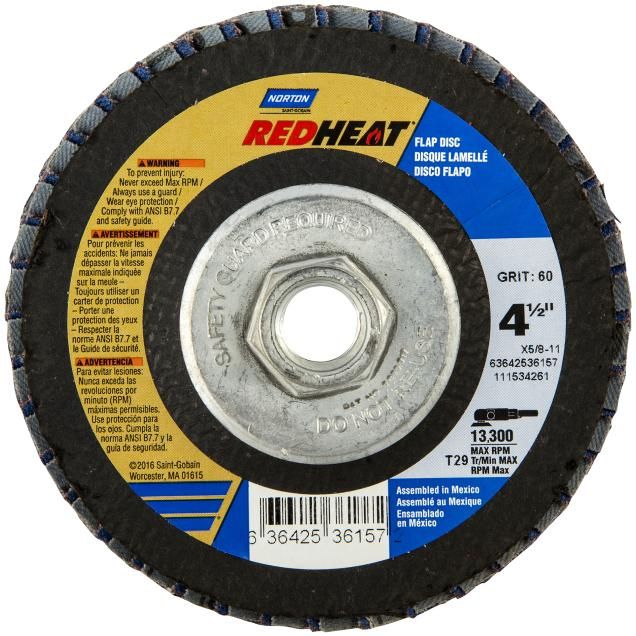 Norton Red Heat R961 CA Coarse Grit Arbor Thread Fiberglass Conical ...