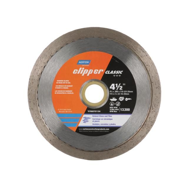 Norton Clipper Classic Natural Stone Dry Continuous Rim Tile Blade ...