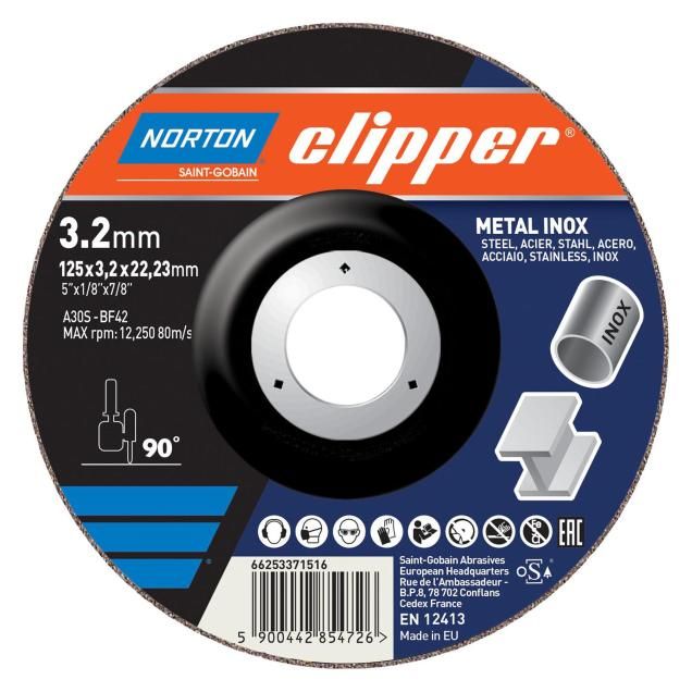 Clipper for Right-Angle Grinder Cut-Off on METAL INOX | Norton ...